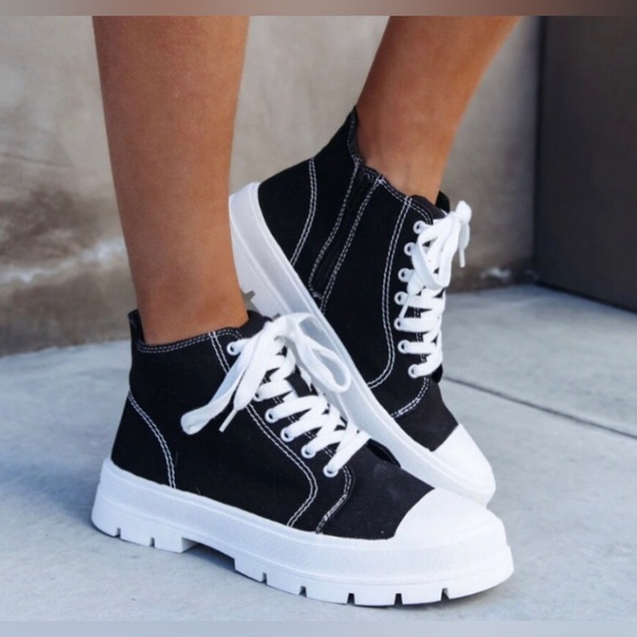 Vici | Shoes | Vici Super Star Platform High Top Sneakers Black New ...